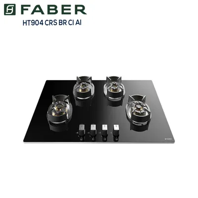 Faber HOB ULTIMA PLUS HT904 CRS BR CI AI 4 Brass Burner | AC GHAR