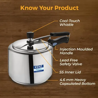 Kent 2 Liter SS Inner Lid Pressure Cooker | AC GHAR