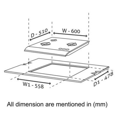 Glen 3 Burner Hop Top Stoves - BH 1063 SQ HT DB TR | AC GHAR