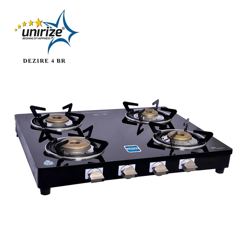 Unirize 4 Burner Glass Top Gas Stove - DEZIRE 4 BR | AC GHAR