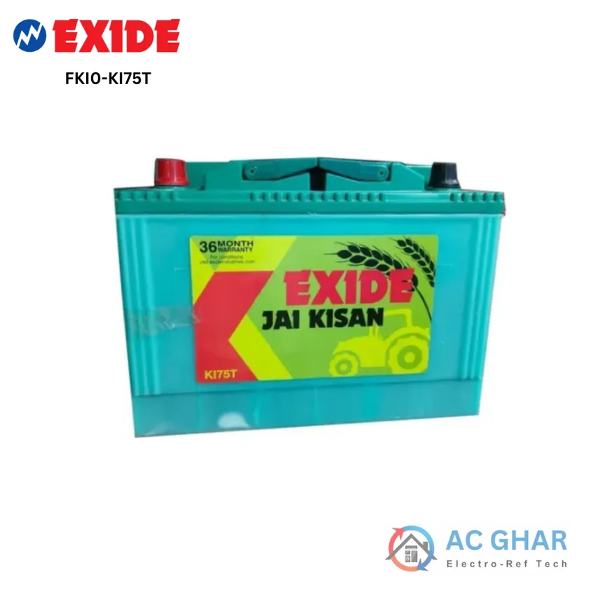 Exide Automotive Battery 12V-75AH JAI KISAN FKI0-KI75T | AC GHAR