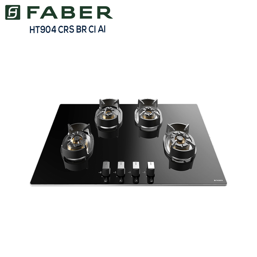 Faber HOB ULTIMA PLUS HT904 CRS BR CI AI 4 Brass Burner | AC GHAR