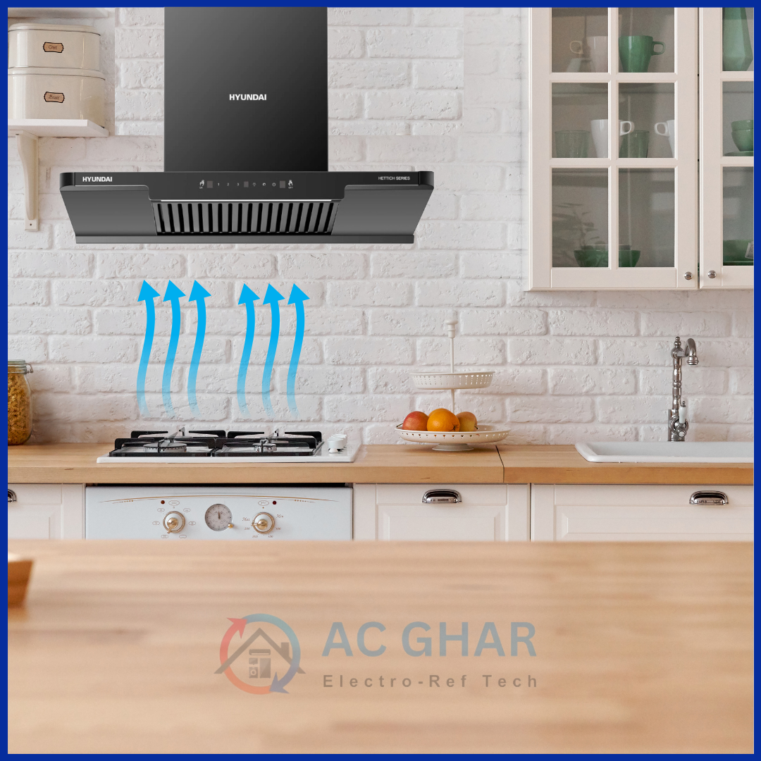 Hyundai 90 cm Slanted T-Shape Chimney - HYRH-90SD-106ST | AC GHAR