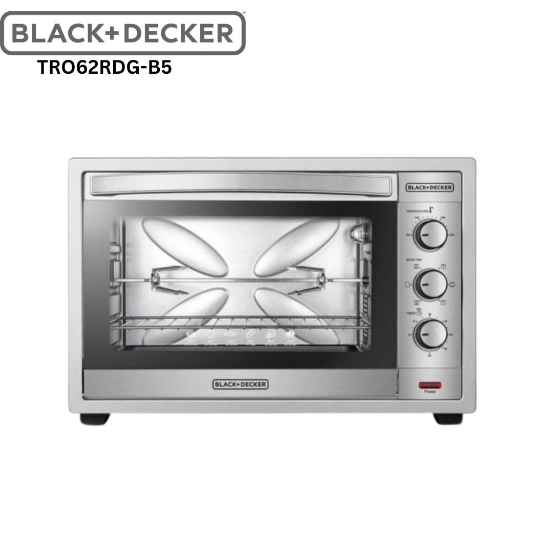 Black+Decker 62 Liter Electric Oven 2000 Watt - TRO62RDG-B5 | AC GHAR