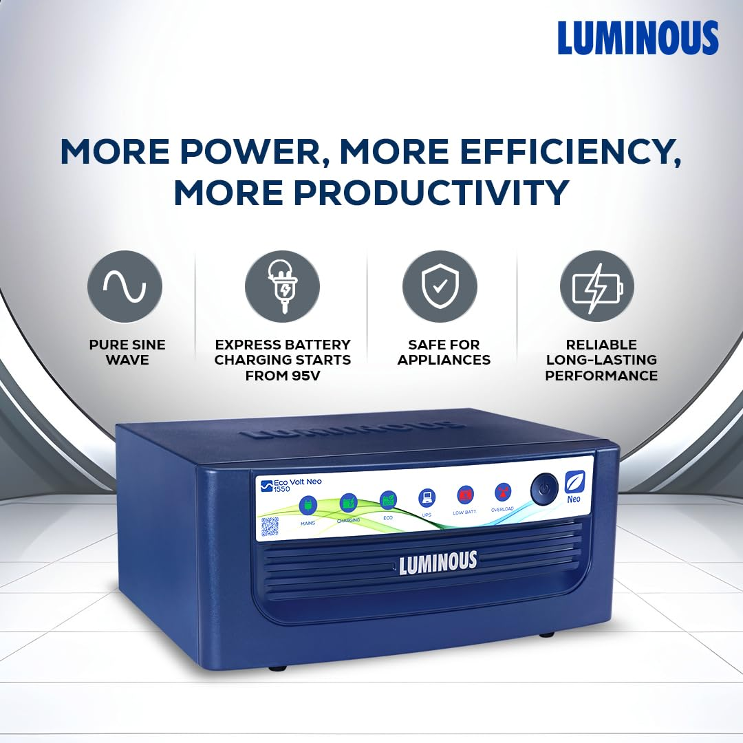 Luminous Ecovolt Neo 1550 SINE Wave 900VA/12V Inverter | AC GHAR