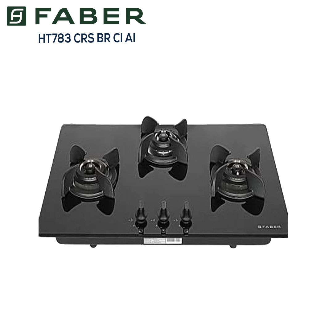 Faber Ultima Plus HT783 3 Burner Brass Built-in Gas | AC GHAR
