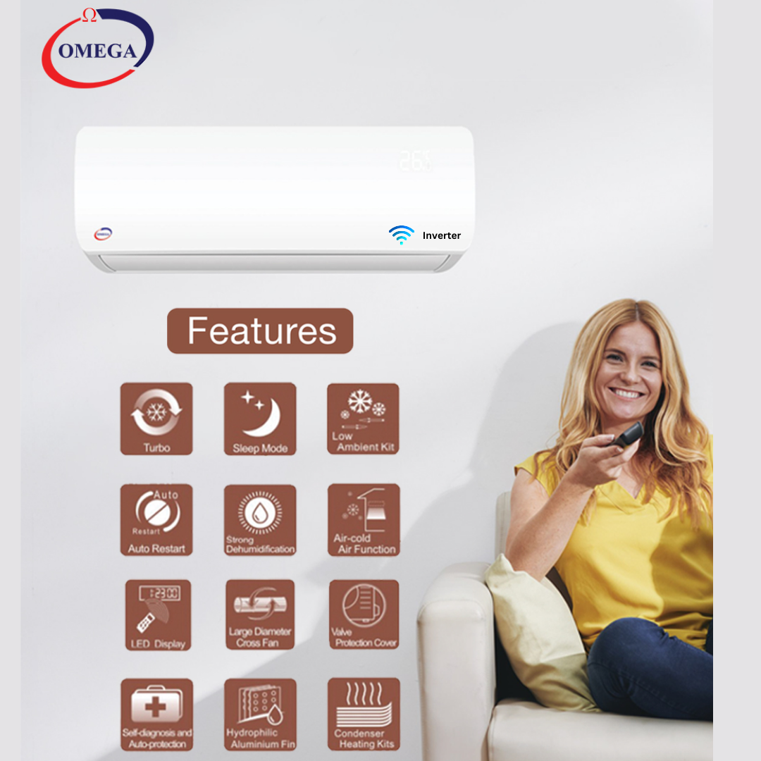 OMEGA 1.0 Ton Inverter Wall mount Air Conditioner | AC GHAR